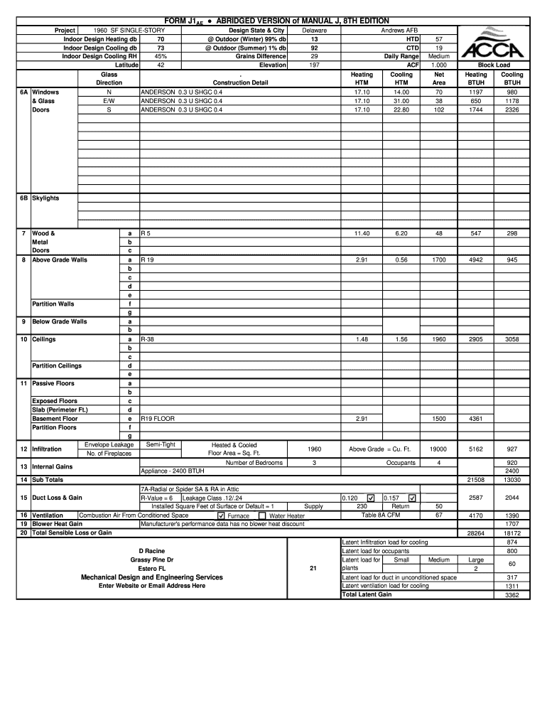 Fillable Online FORM J1 AE ABRIDGED VERSION of MANUAL J, 8TH EDITION ...