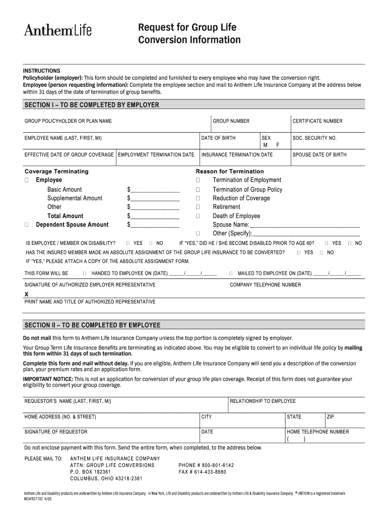 Fillable Online Policyholder (employer): This form should be completed ...