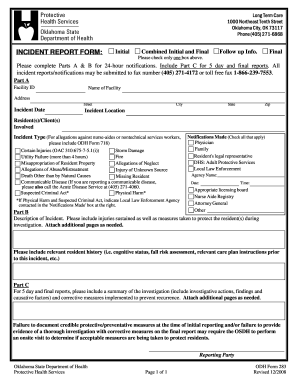 Fillable Online INCIDENT REPORT FORM: Fax Email Print - pdfFiller