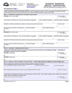Fillable Online FIN 572, Seperate Residence Medical Certification. Use ...