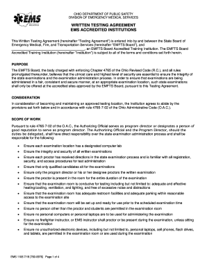 Fillable Online WRITTEN TESTING AGREEMENT Fax Email Print - pdfFiller