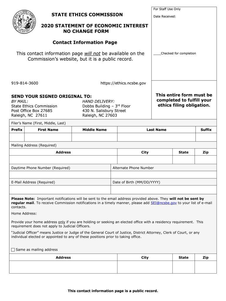 Fillable Online Statement of Economic Interest - NCF Fax Email Print ...