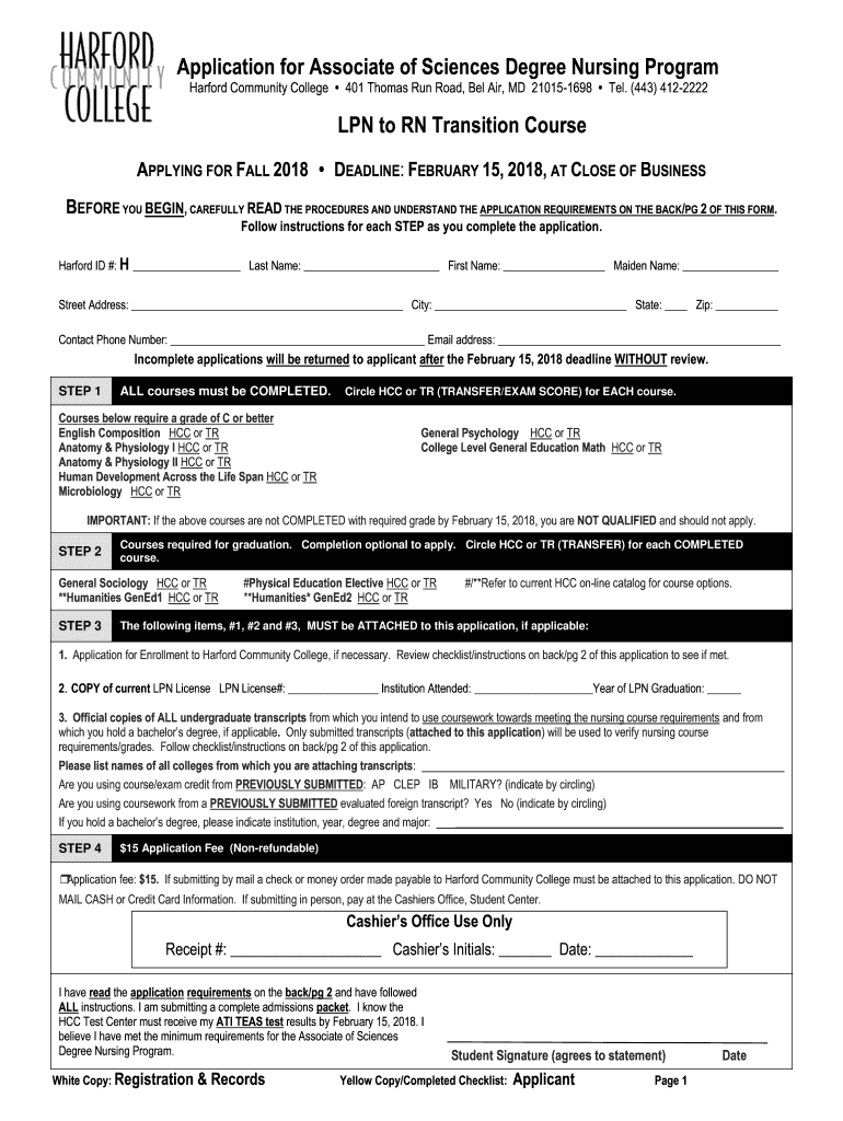 Harford Community College Nursing Program - Fill Online, Printable ...