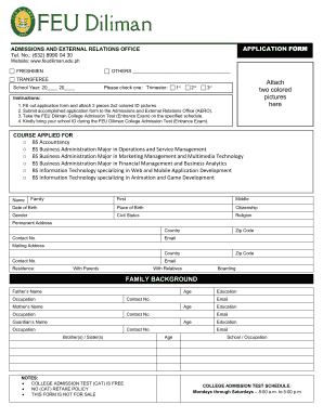 Fillable Online FEU Institute of Technology Application Form - FEU Tech ...