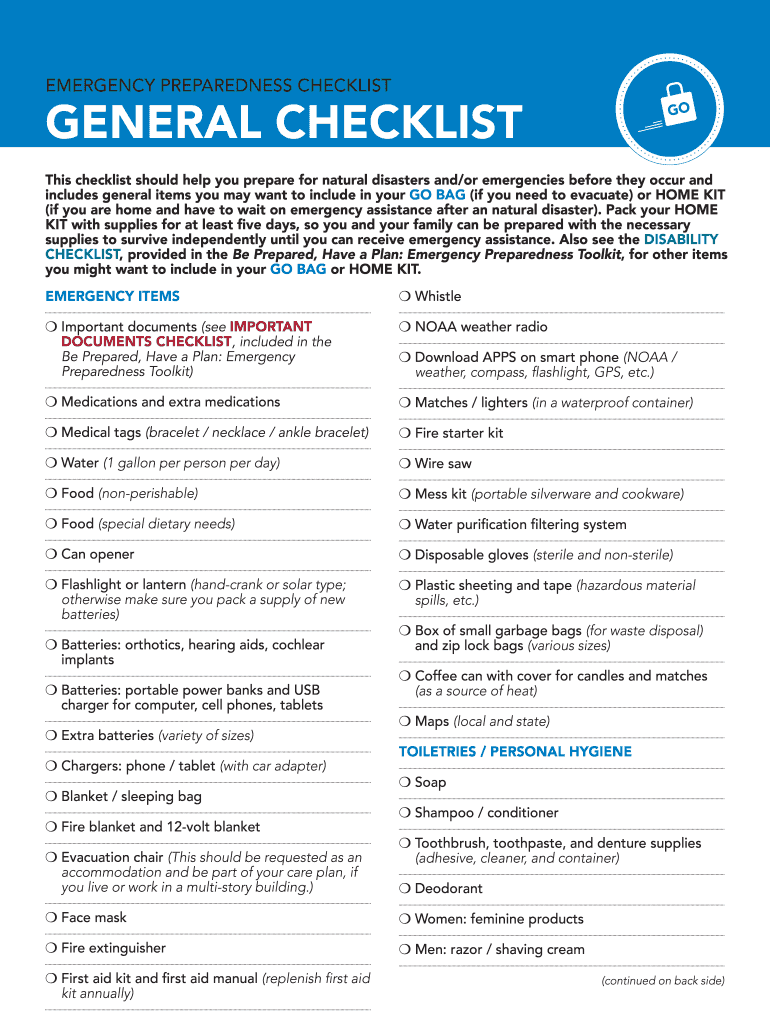 Fillable Online This checklist should help you prepare for natural ...