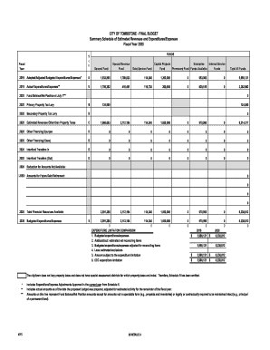 Fillable Online 2019-20 City-Town Budget Forms-Tombstone.xlsx Fax Email ...