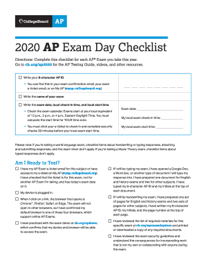 Fillable Online ap-student-exam-day-checklistMobile AppIosFree 30-day ...