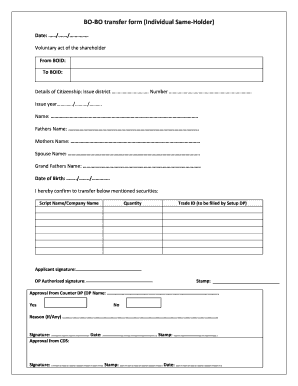 Fillable Online BO-BO transfer form (Individual Same-Holder) Fax Email ...
