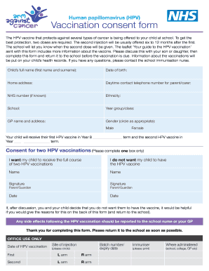 Fillable Online HPV Vaccine for Human Papillomavirus Fact Sheet for ...
