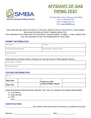 Fillable Online AFFIDAVIT OF GAS Fax Email Print - pdfFiller