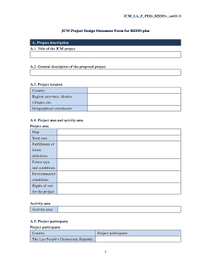 Fillable Online JCM Project Design Document Form for REDD-plus Fax ...