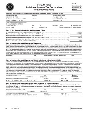 Fillable Online Form M-8453 Individual Income Tax Declaration for ...