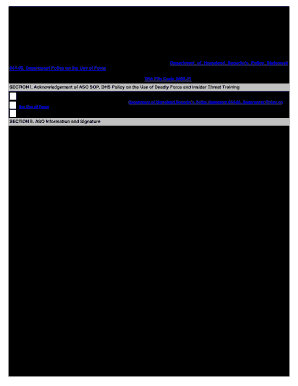 Fillable Online TSA Form 3415, Armed Security Officer Training ...