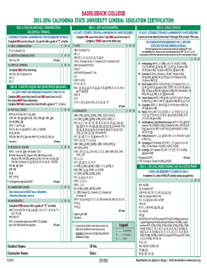 Fillable Online 2015-2016 CALIFORNIA STATE UNIVERSITY GENERAL EDUCATION ...