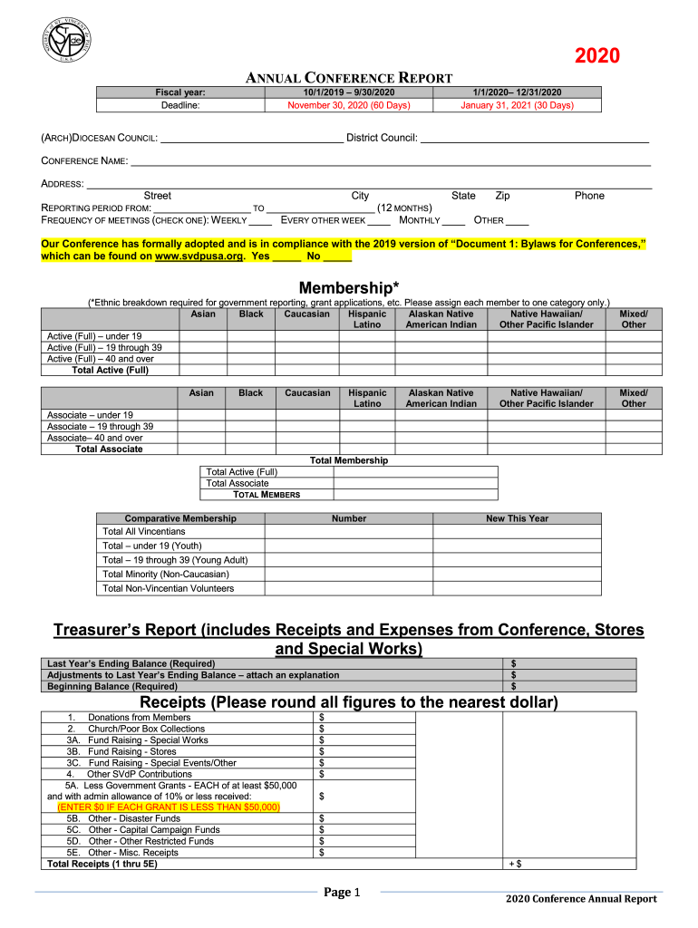 Fillable Online (includes Receipts and Expenses from Conference, Stores ...