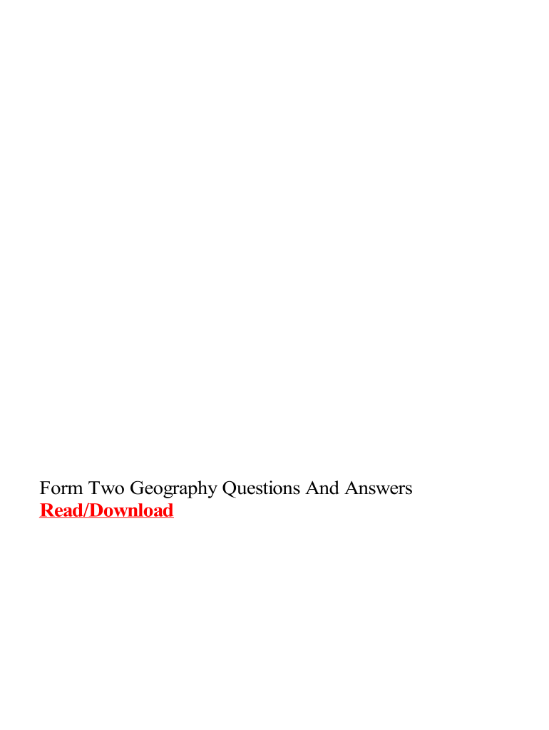 Fillable Online Form Two Geography Questions And Answers - WordPress ...