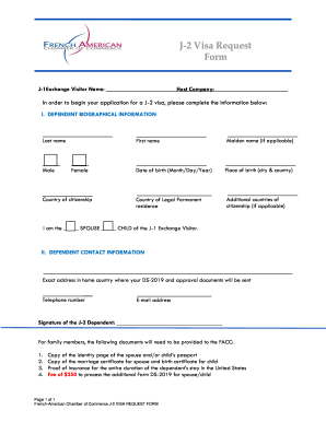 Fillable Online About the J-2 Visa - J-1 Visa - US Department of State ...