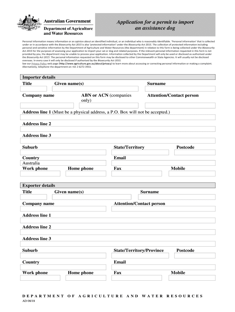 Fillable Online Assistance Dog declaration-form - Department of ...