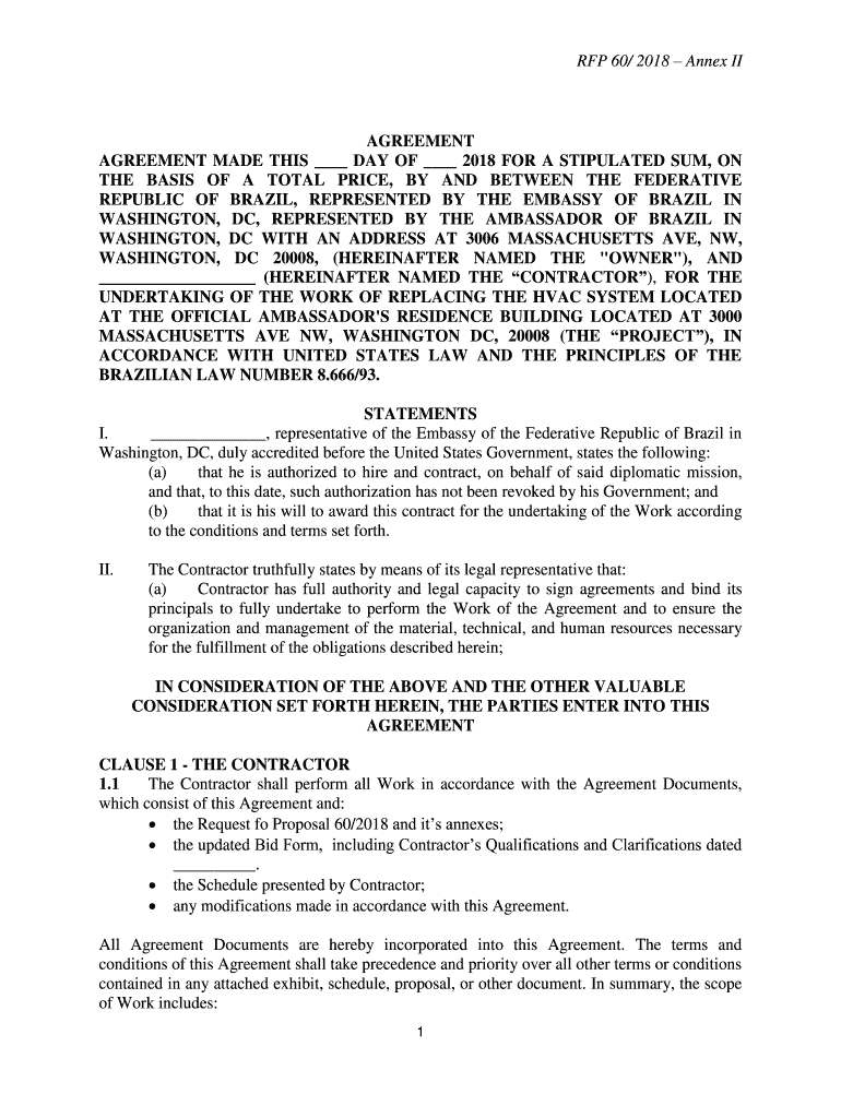 Fillable Online Annex II - Draft Agreement Fax Email Print - pdfFiller