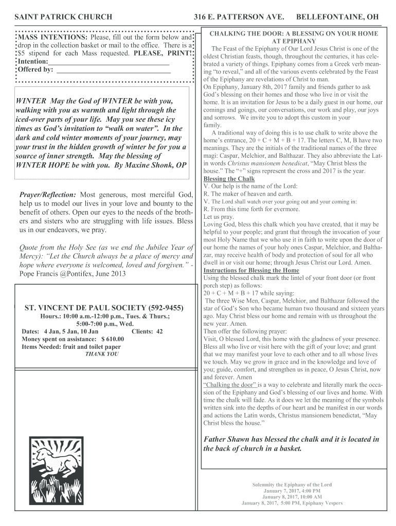 Fillable Online $5 stipend for each Mass requested Fax Email Print ...