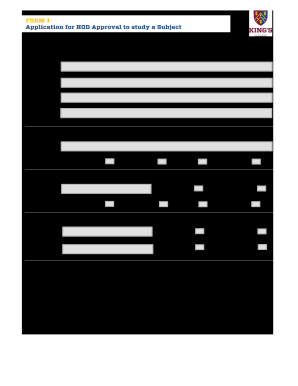 Fillable Online Application for HOD Approval to study a Subject Fax ...