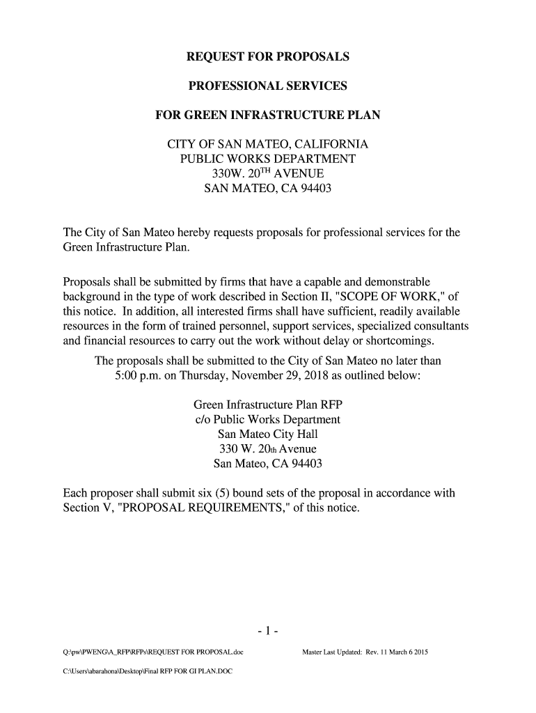 Fillable Online REQUEST FOR PROPOSALS GRAPHIC DESIGN SERVICE FOR THE ...