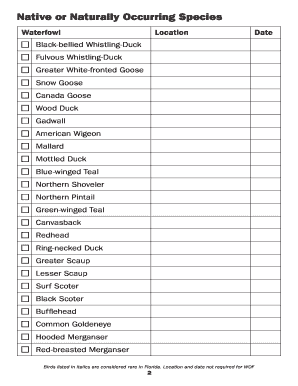 Fillable Online Checklist of Florida's Birds Fax Email Print - pdfFiller