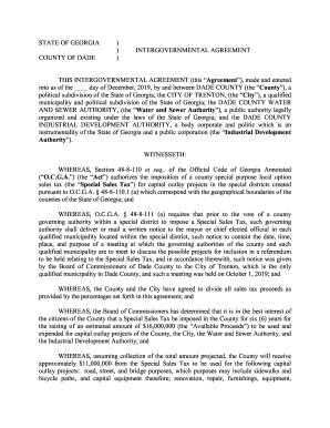 Fillable Online THIS INTERGOVERNMENTAL AGREEMENT (this Agreement), made ...