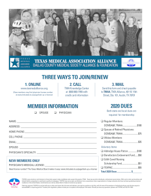 Fillable Online TMA Membership Application - Texas Medical Association ...