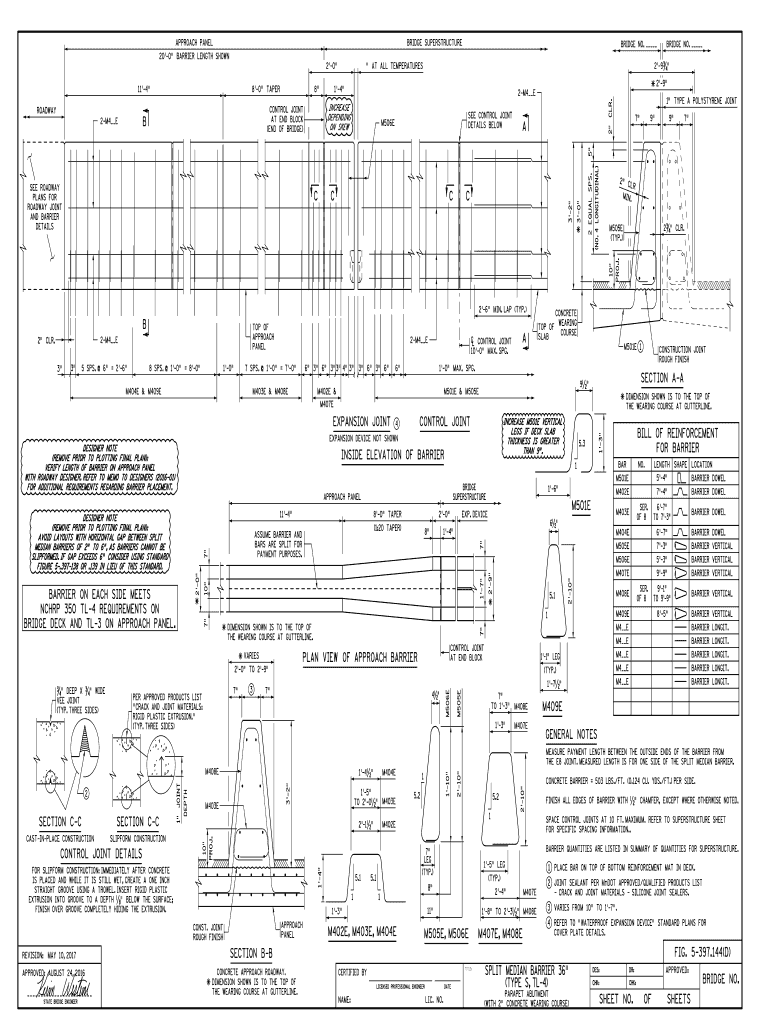 Fillable Online sheet no. of sheets bridge no. (type s, tl-4) split ...