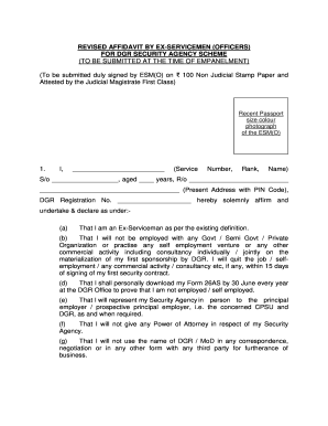 Fillable Online REVISED AFFIDAVIT BY EX-SERVICEMEN (OFFICERS) Fax Email ...