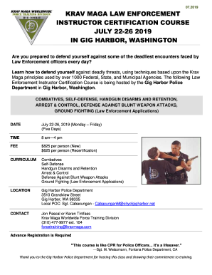 Fillable Online krav maga law enforcement instructor certification ...