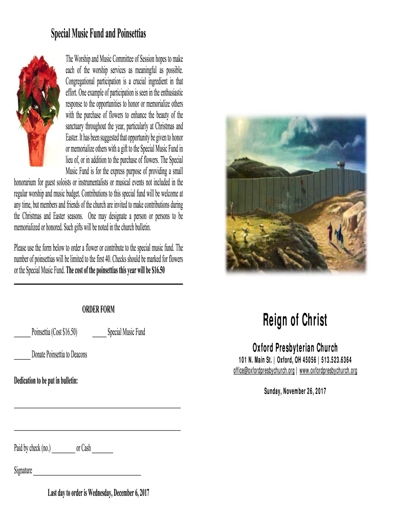 Fillable Online The Worship and Music Committee of Session hopes to ...