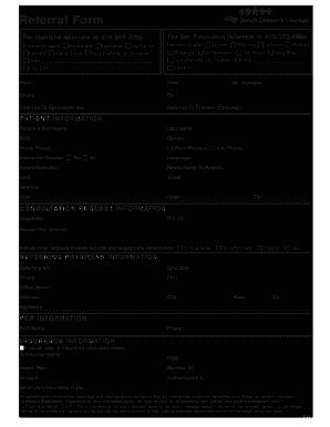 Fillable Online Referral Form -UCSF Pediatric Fax Email Print - pdfFiller