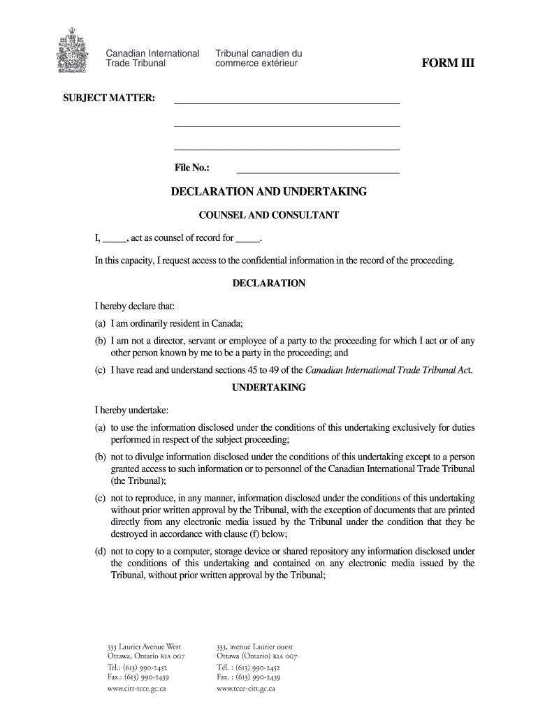 Fillable Online Fillable Online citt gc Tribunals Forms Form ...