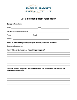 Fillable Online 2019 Internship Host Application Fax Email Print - pdfFiller