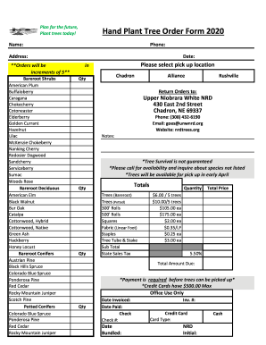Fillable Online Tree Order Form Hand Plant 2020.xlsx Fax Email Print ...
