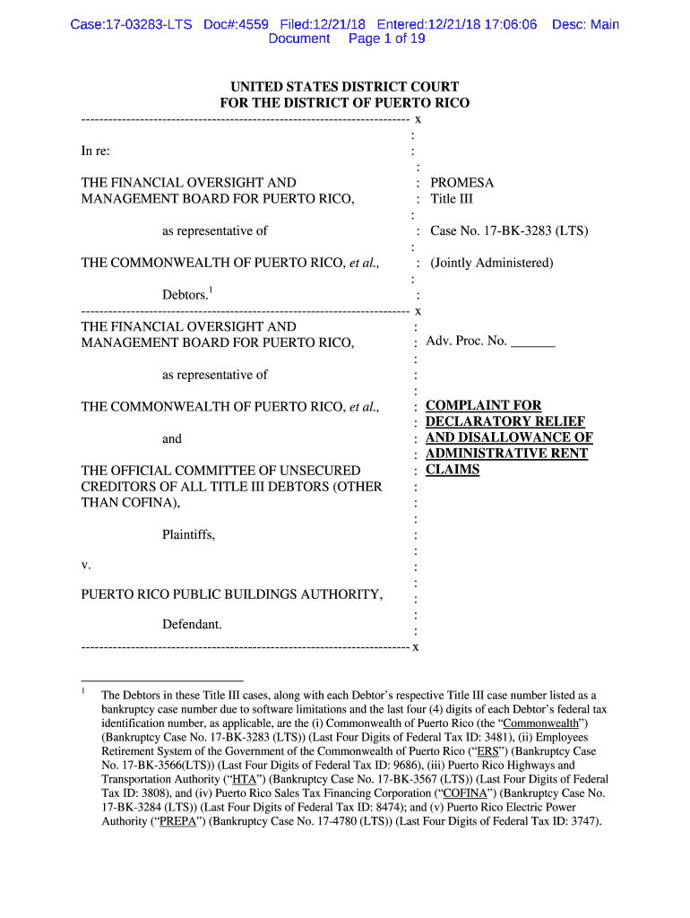 Fillable Online united states district court for the district of puerto ...