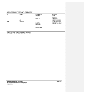 Fillable Online APPLICATION AND CERTIFICATE FOR PAYMENT ... Fax Email ...