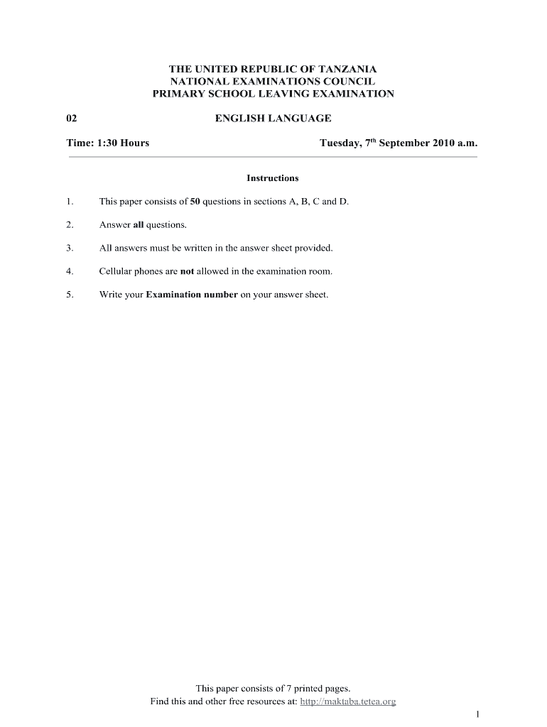 Maktaba Tetea Form Two - Fill Online, Printable, Fillable, Blank | pdfFiller