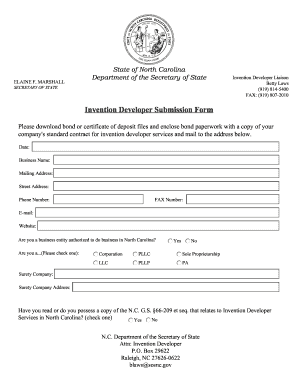 Fillable Online Invention Developer Submission Form Fax Email Print ...