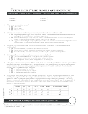 Fillable Online HD Vest Risk Profile Questionnaire - vmactax.com Fax ...