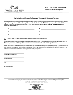 Fillable Online 2020 2021 FERPA Release Form Fax Email Print - pdfFiller