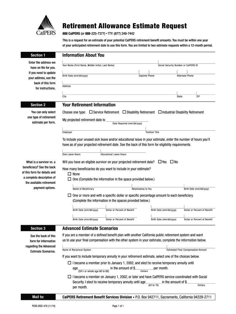 Fillable Online A Guide to Completing Your CalPERS Service Retirement ...