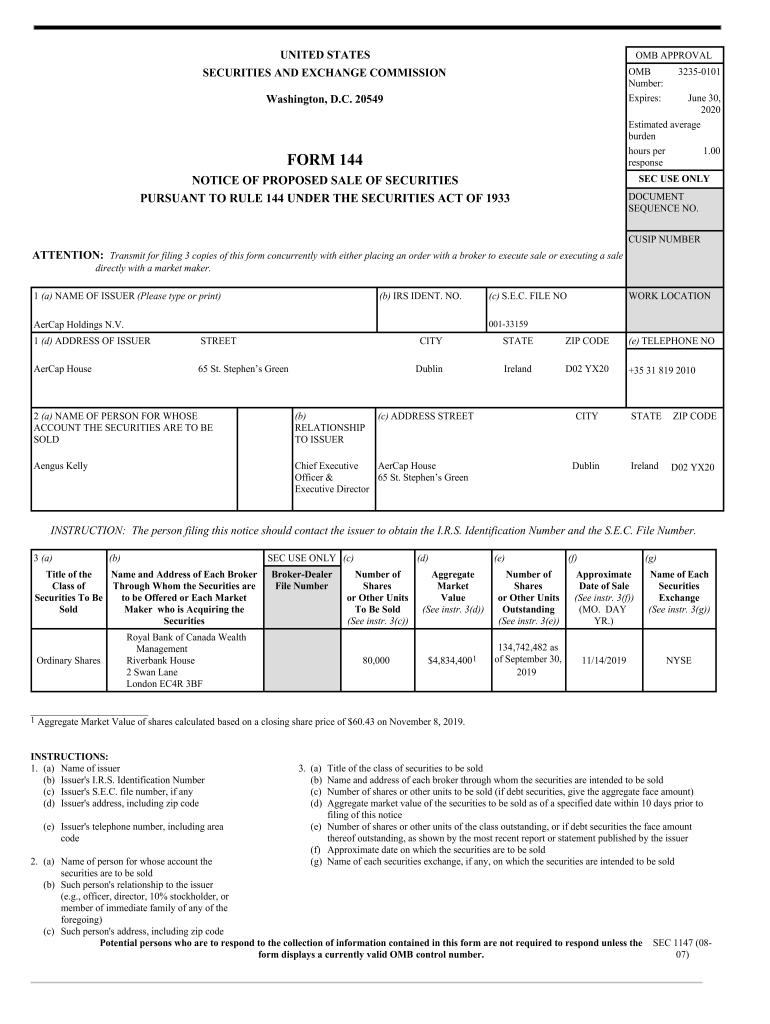Fillable Online AerCap House Fax Email Print - pdfFiller