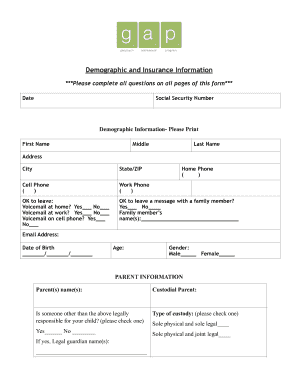 Fillable Online Basic Student Demographic Form Fax Email Print - pdfFiller