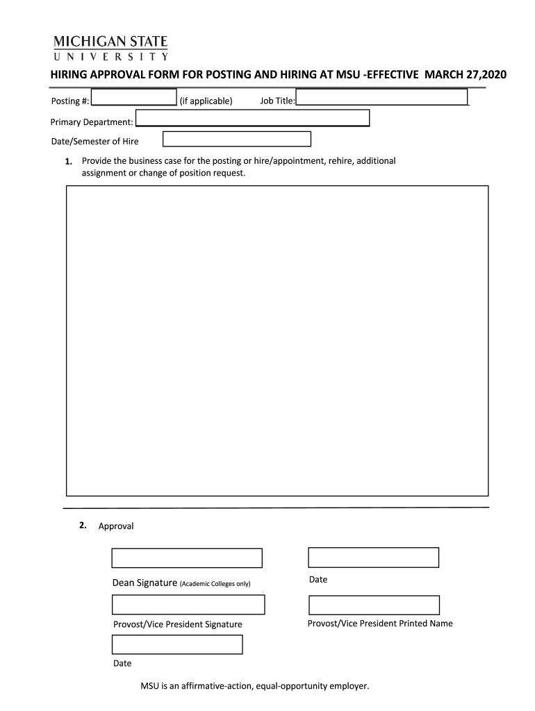 Fillable Online Hiring Procedures/Forms - CANR.MSU.edu - Michigan State ...
