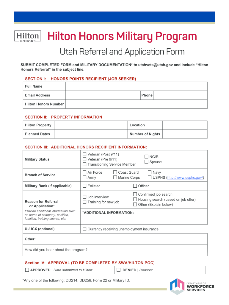 Fillable Online Visitor Application Forms - Utah Department of ...