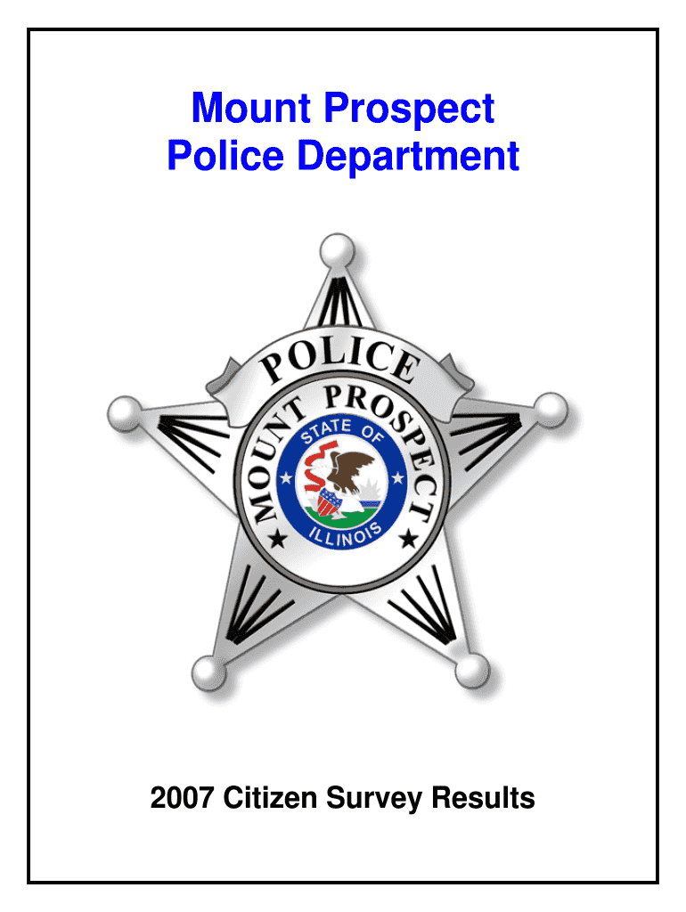 Fillable Online Mount Prospect Police Department - Experience Mount ...