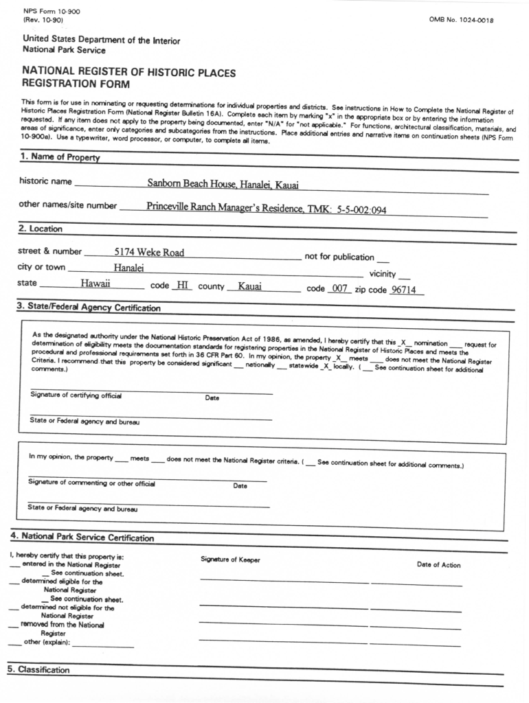 Fillable Online NFS Form 10-9OO Fax Email Print - pdfFiller